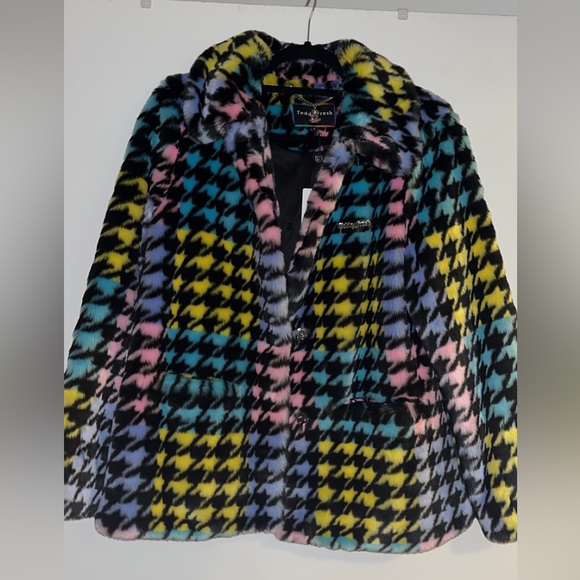 Teddy Fresh | Jackets & Coats | Teddy Fresh Houndstooth Faux Fur Jacket ...